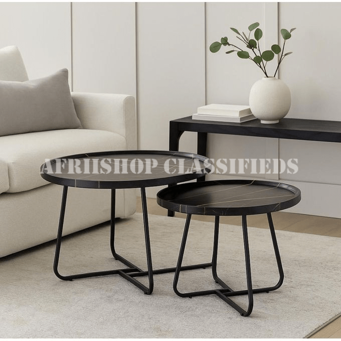 Coffee Tables on Sale in Kenya; Black Marble Top Nesting Over Coffee ...