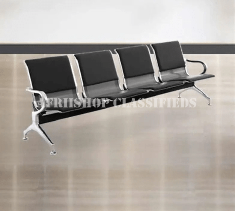 Office Bench; Padded Metal Frame 4 Seater Reception Office Bench ...