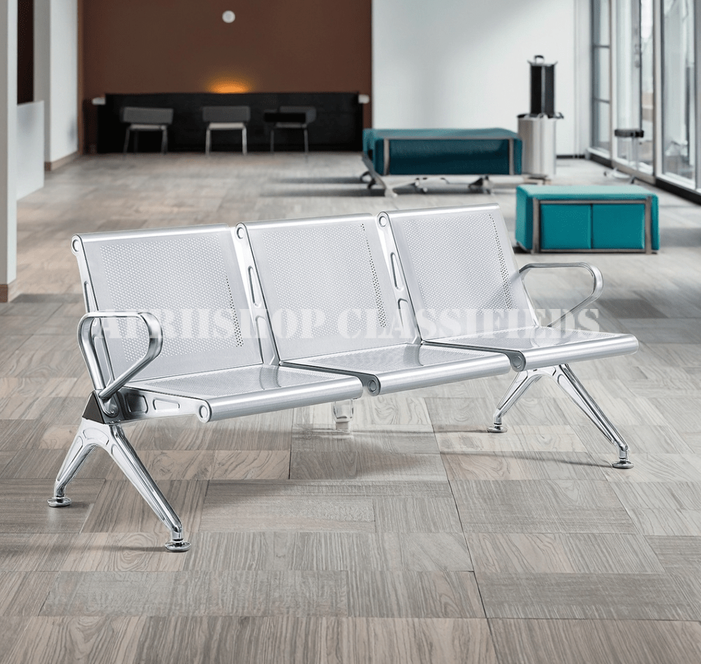 Office Bench; Metal Frame 3 Person Reception Office Bench - Afriishop ...