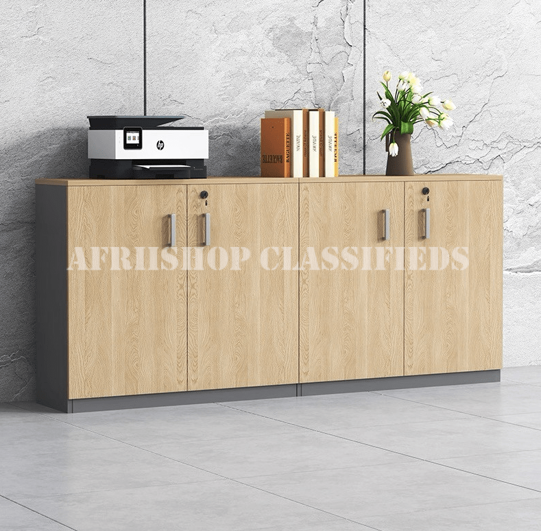 Office Cabinet; Durable Wood 4 Door Customized Storage Home Office ...