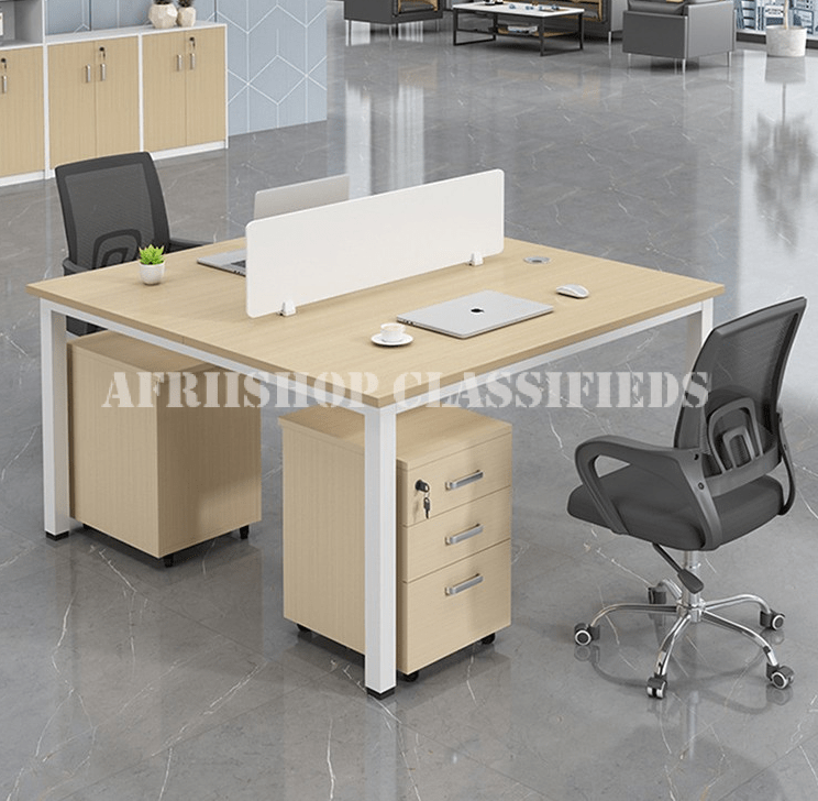 Office Workstation; Durable Metal Frame MDF 2 Person Office Workstation ...